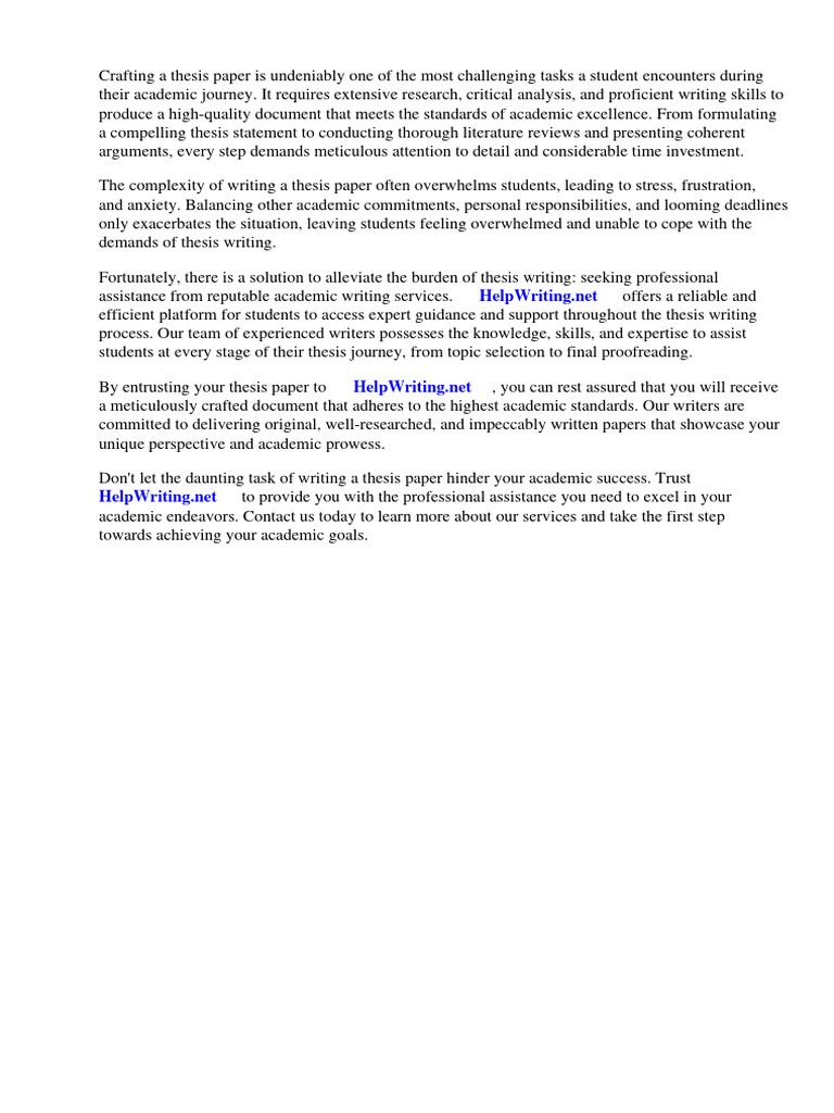 Definition of Thesis Paper | PDF