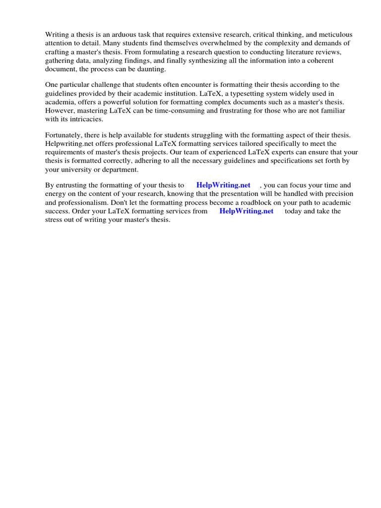 LaTeX Formatting for Theses | PDF | Thesis | Doctor Of Philosophy