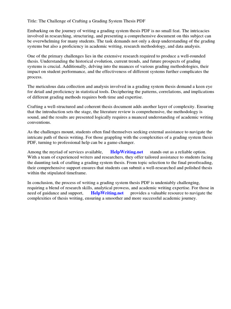 Grading System Thesis PDF | PDF | Educational Technology | Thesis