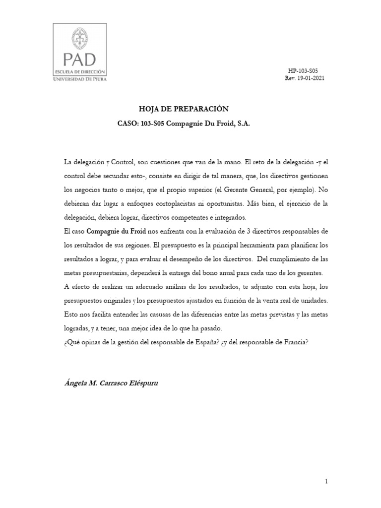 Evaluación de Directivos en Compagnie du Froid | PDF