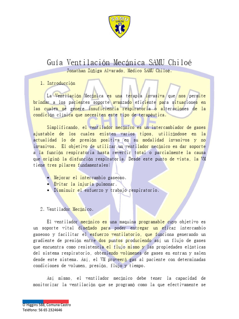 Guia Ventilacion SAMU | PDF