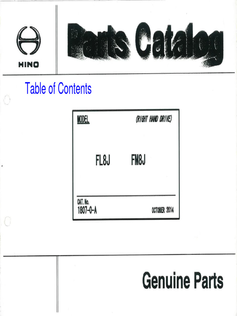 Hino Parts Catalog Overview | PDF