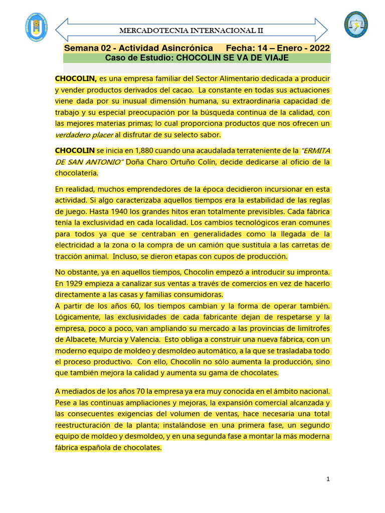 Caso de Estudio Chocolin Se Fue de Viaje | PDF