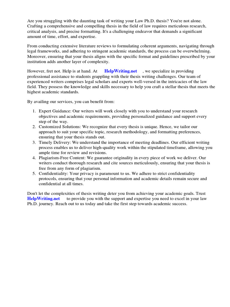Law Phd Thesis Format | PDF