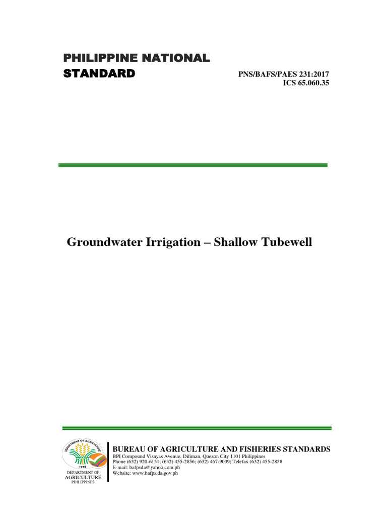 Shallow Tubewell Design Standards | PDF | Aquifer | Groundwater