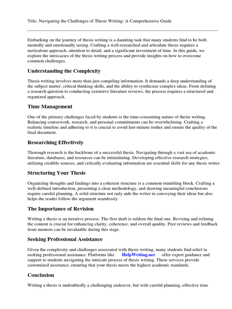 Thesis Writing Plan | Download Free PDF | Thesis | Essays