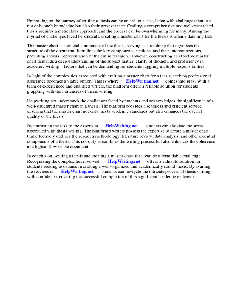 How To Make Master Chart For Thesis | PDF | Thesis | Methodology