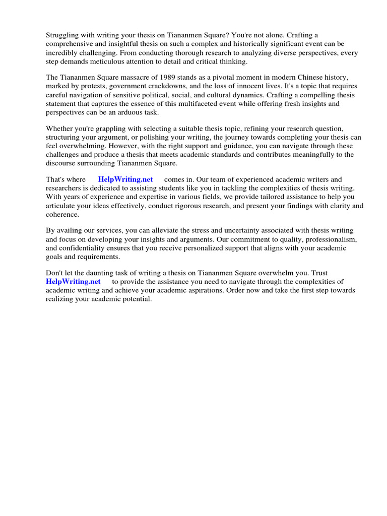 Tiananmen Square Thesis Statement | Download Free PDF | China | World ...