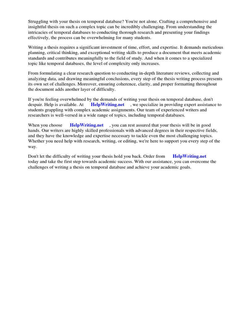 Thesis On Temporal Database | PDF | Databases | Systems Science