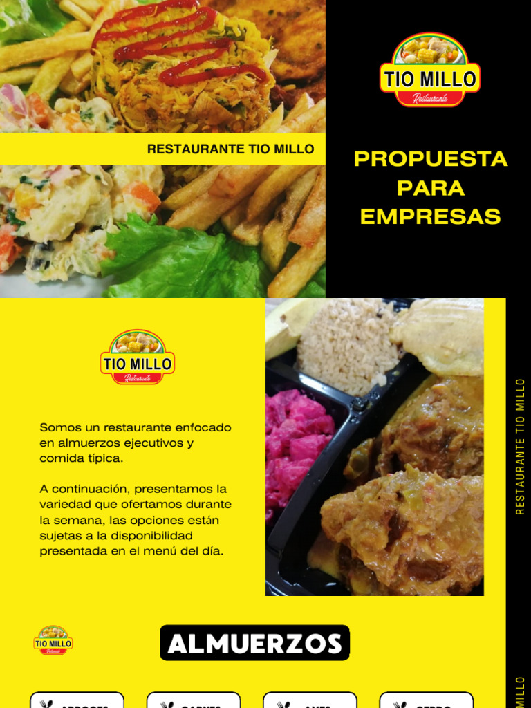 Almuerzos Ejecutivos y Comida Típica | PDF | Cerdo | Preparación de ...