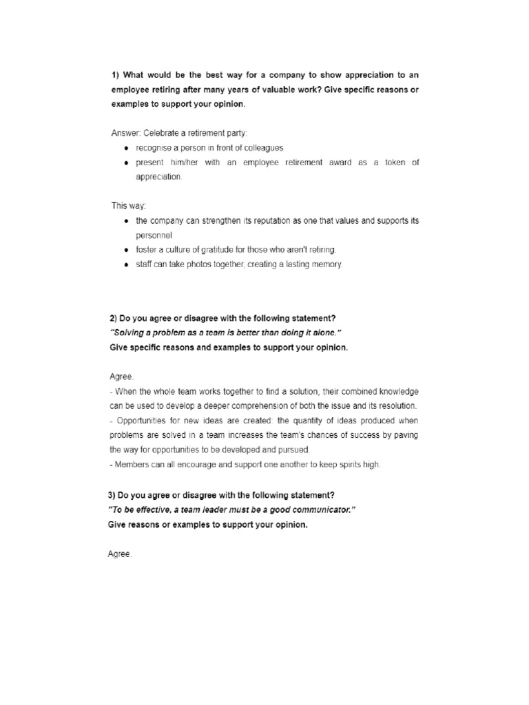 TOEIC Speaking Ideas - Question 11 | PDF