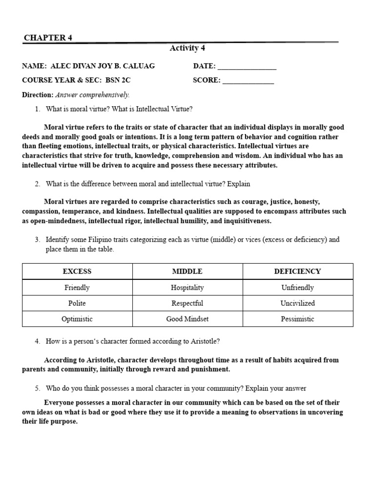 Ethics Chapter 4 To 5 | PDF | Virtue