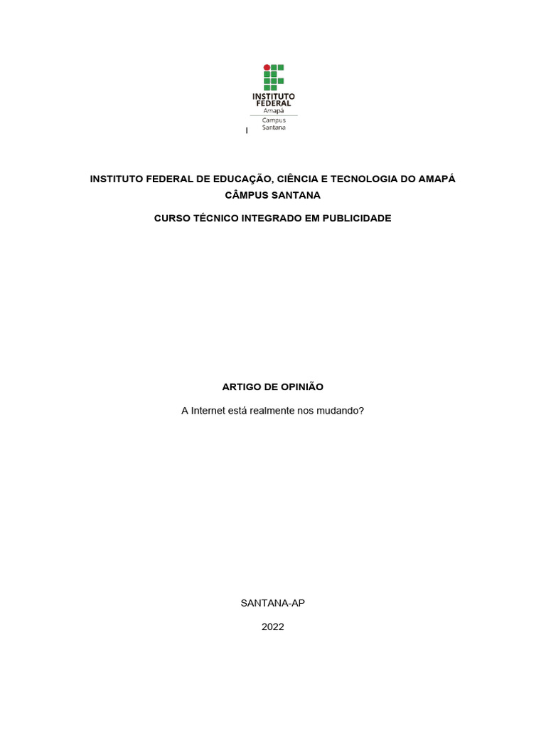 Artigo de Opinião Cancelamento | PDF | Science | Internet