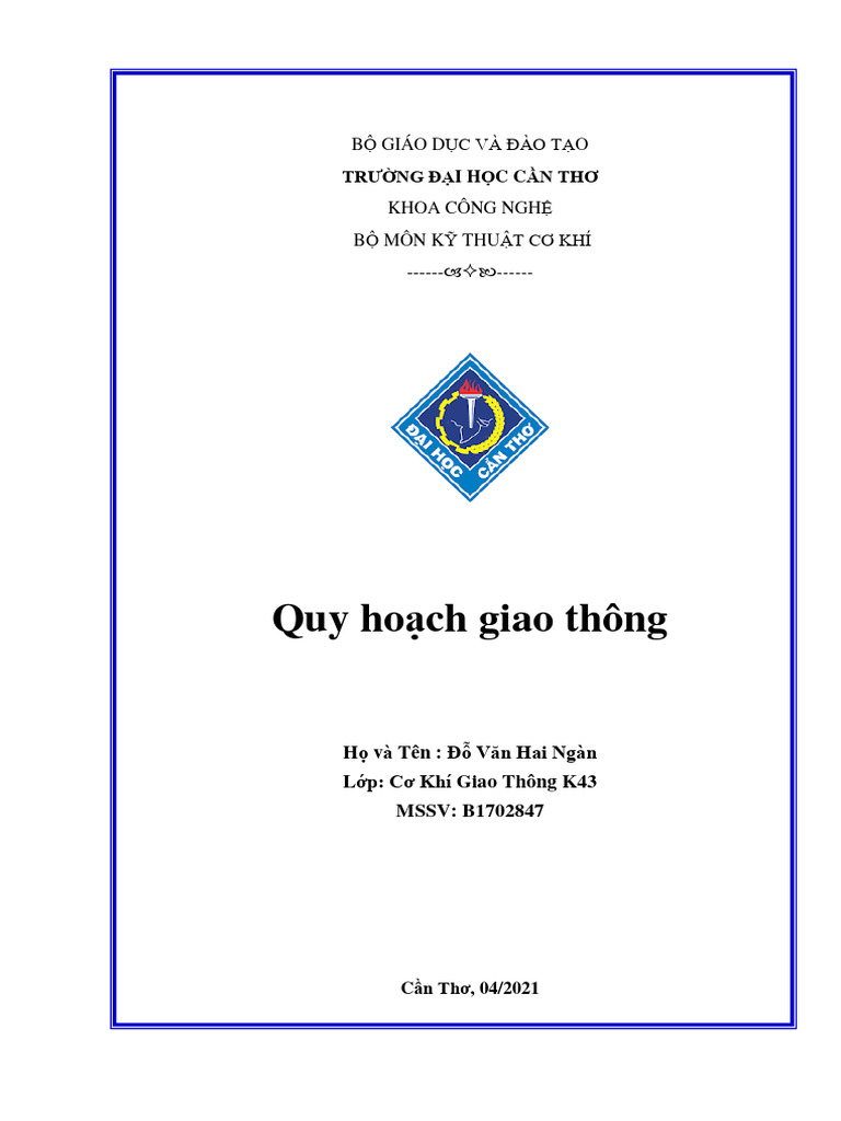Quy Ho CH Giao Thông | PDF