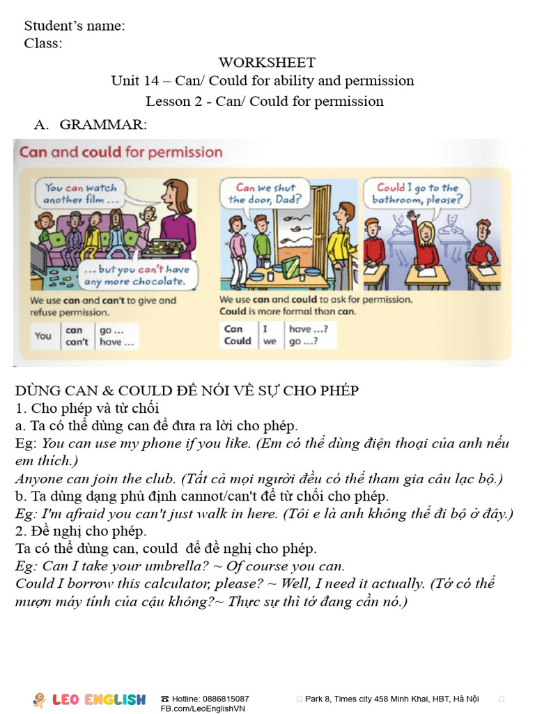 WS - LEO 3 - Unit 14 Lesson 2 | PDF