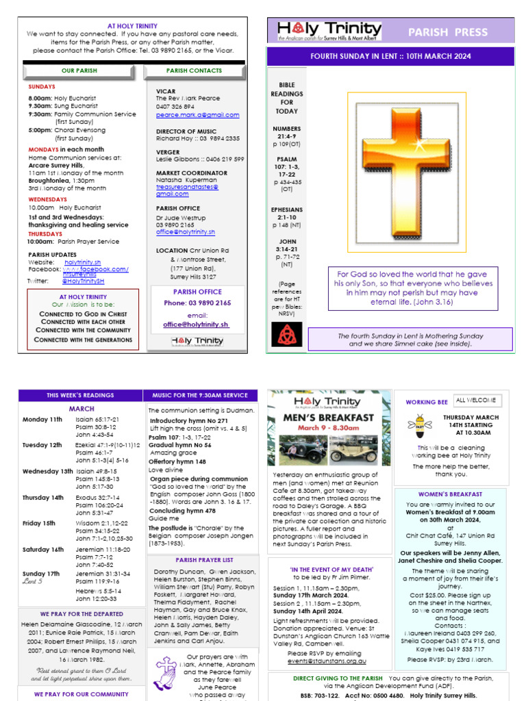 Holy Trinity Parish Press Updates | PDF | Lent | Eucharist