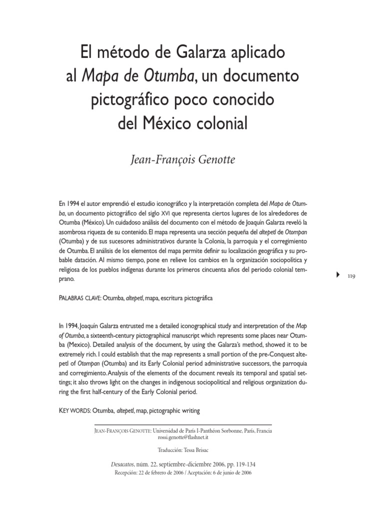 Genotte-El Metodo de Galarza Aplicado Al Mapa de Otumba. Un Documento ...