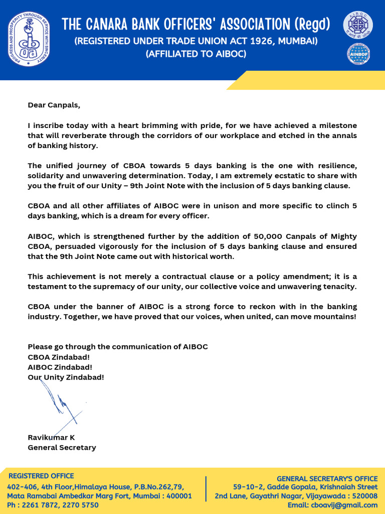 Cboa - 9th Joint Note | PDF | Employment Compensation