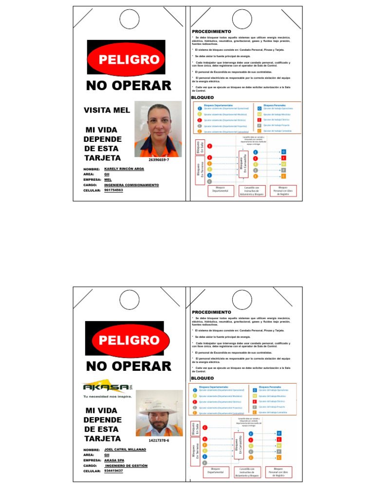 R Akasa 009 Tarjetas De Bloqueo Personal Base Pdf Presión Neumática