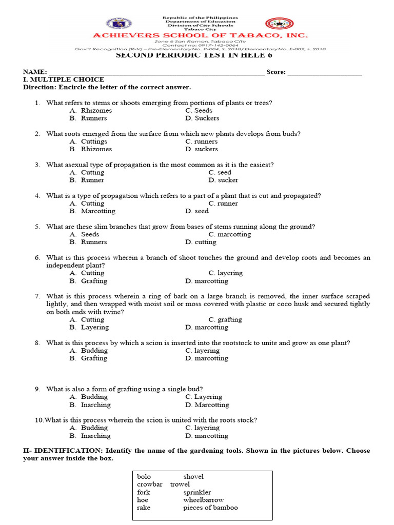 2nd PT HELE 6 | PDF | Grafting | Agriculture