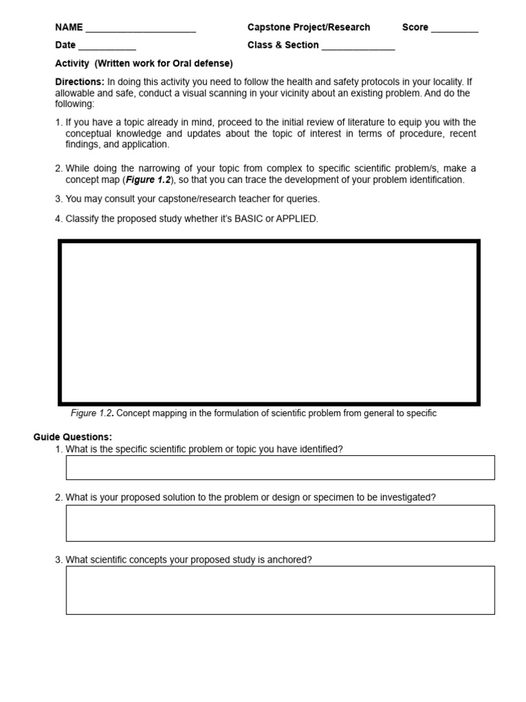 CAPSTONE RESEARCH ACTIVITY SHEET The Scientific Problem | PDF ...