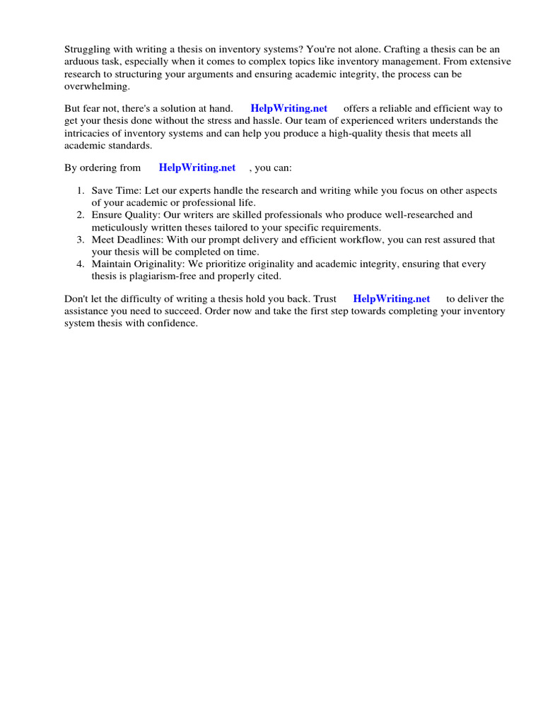 Inventory System Thesis Download | PDF | Inventory | Point Of Sale