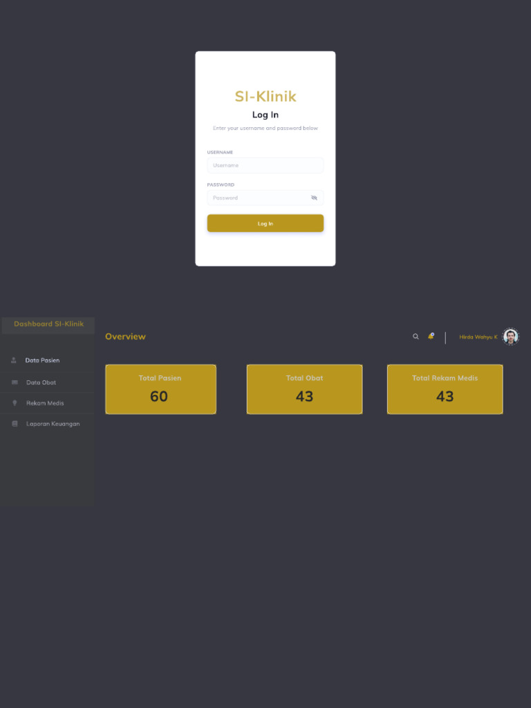 Dashboard Admin Figma untuk Klinik | PDF