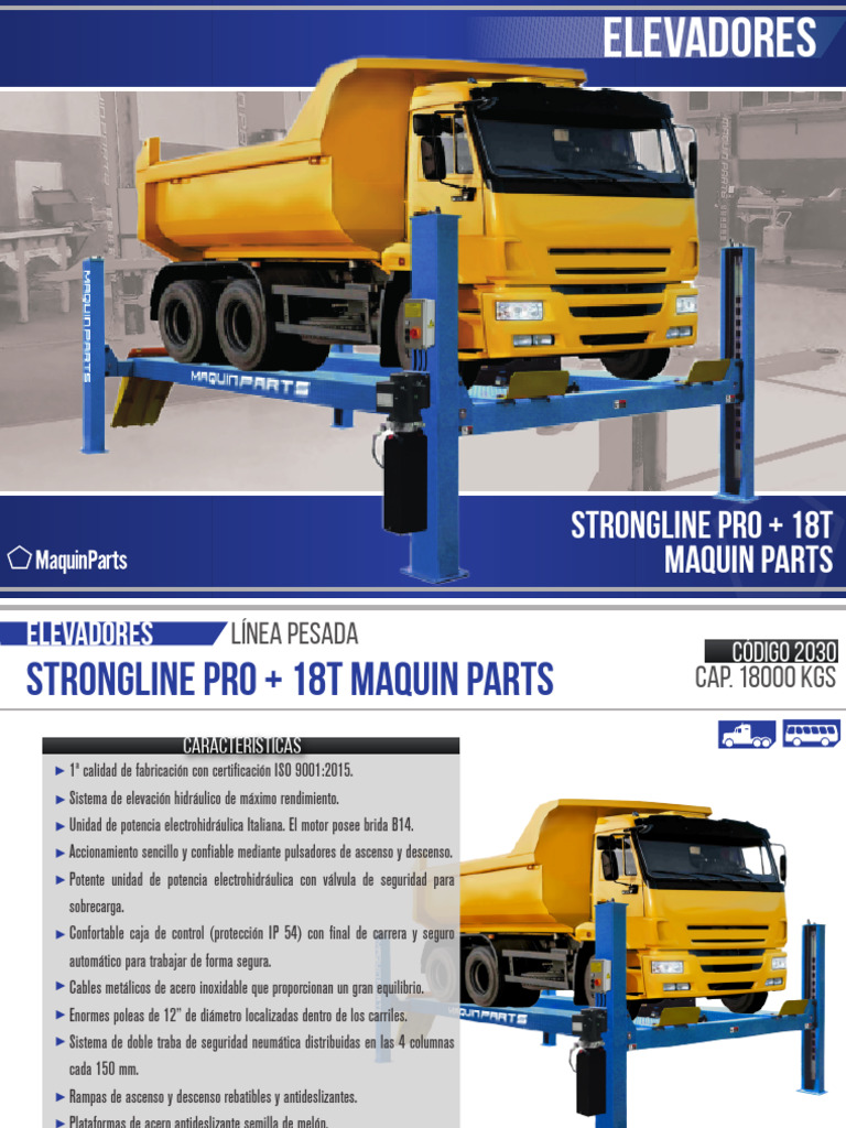 Elevador de 4 Columnas para Camiones MAQUIN PARTS (Cap. 18.000 KGS ...