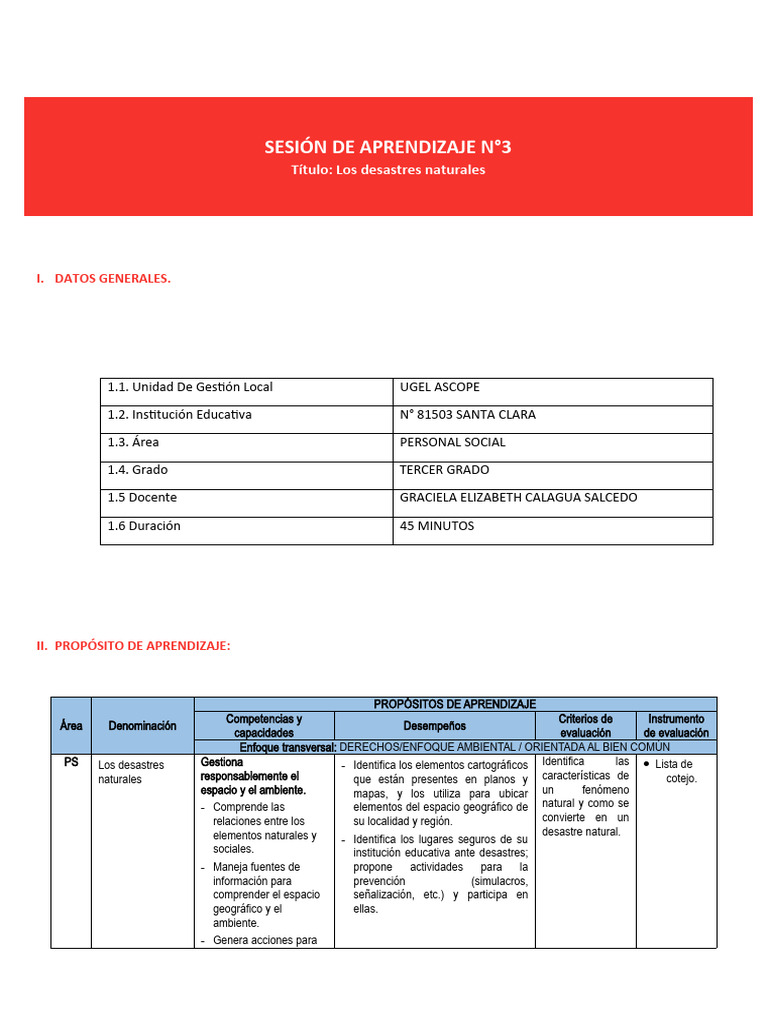Sesión de Aprendizaje de Personal Social Martes | Descargar gratis PDF ... Sesión de Aprendizaje de Personal Social Martes | Descargar gratis PDF ...