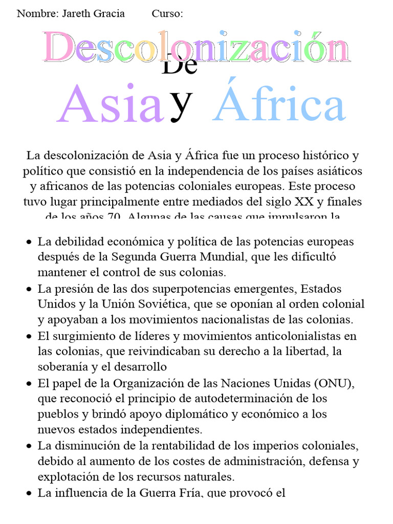 Descolonización de Asia y Africa | PDF | Política