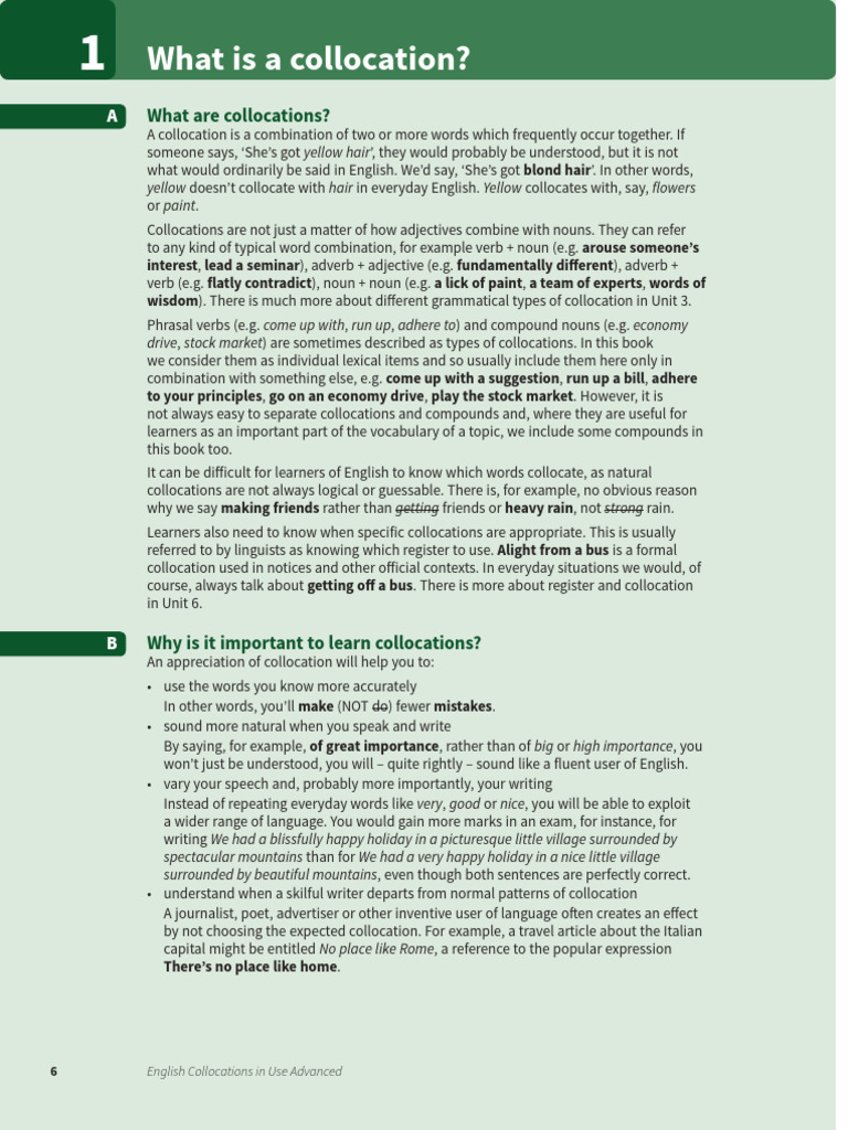 What Is A Collocation? | PDF | Noun | English Language