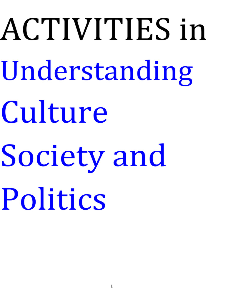 UCSP QRTR 1 ACTIVITIES | PDF