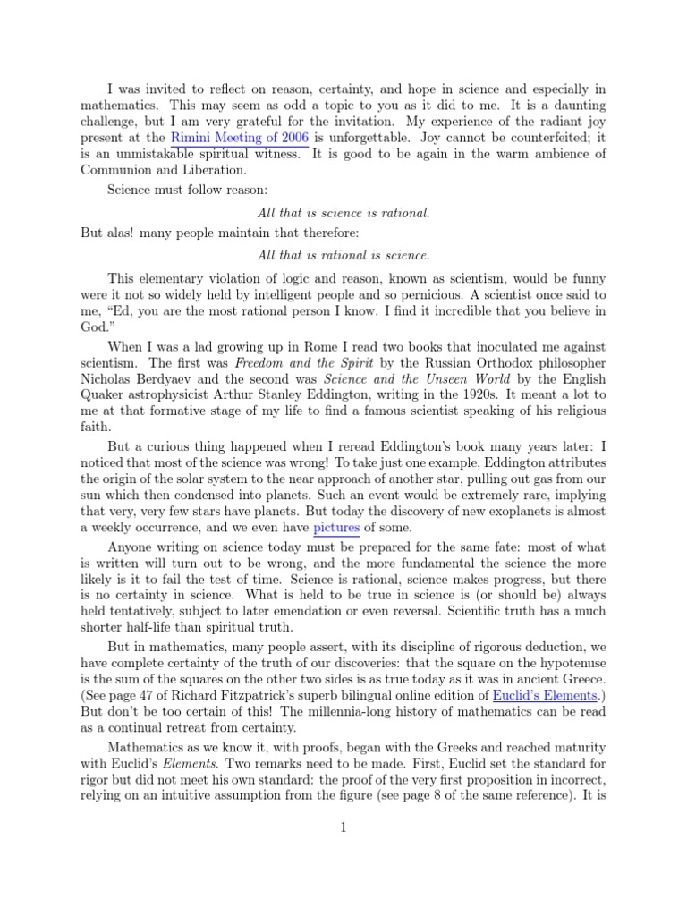 Hope | PDF | Mathematical Proof | Teaching Mathematics