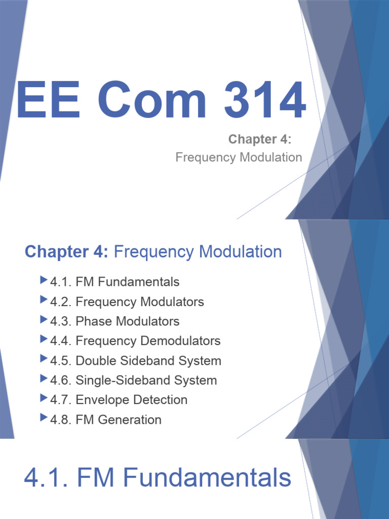 4 - EE Com 314 | PDF | Frequency Modulation | Modulation
