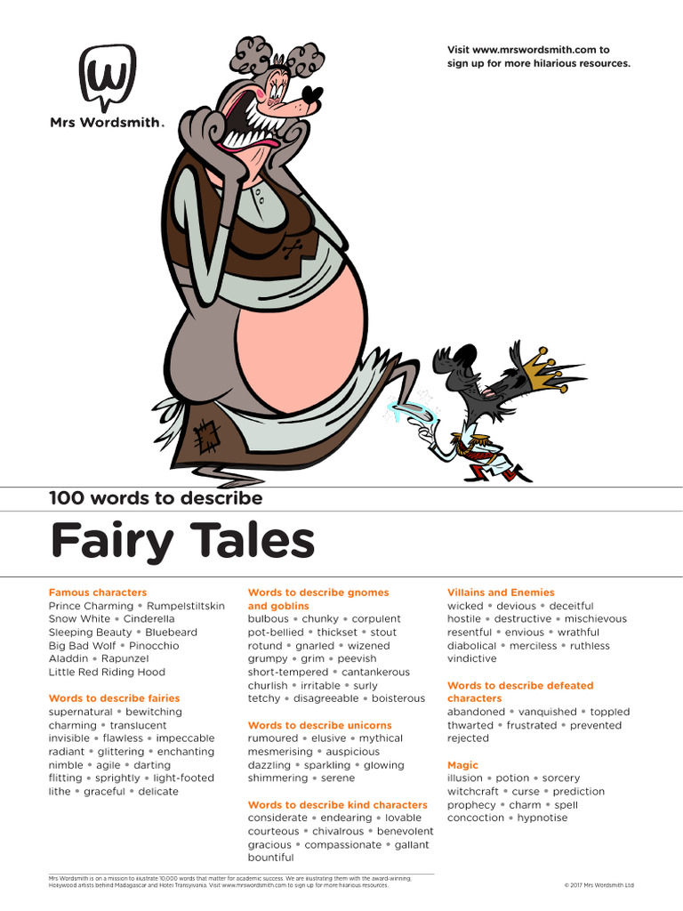Descriptive Vocabulary for Fairy Tales | PDF | Fantasy | Grimms' Fairy ...