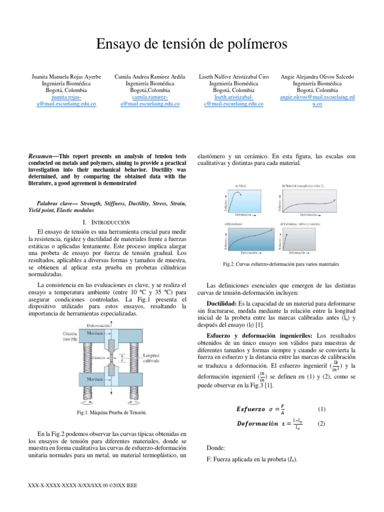 Ensayo de Tension - Lab 1 | Descargar gratis PDF | Deformación ... Ensayo de Tension - Lab 1 | Descargar gratis PDF | Deformación ...