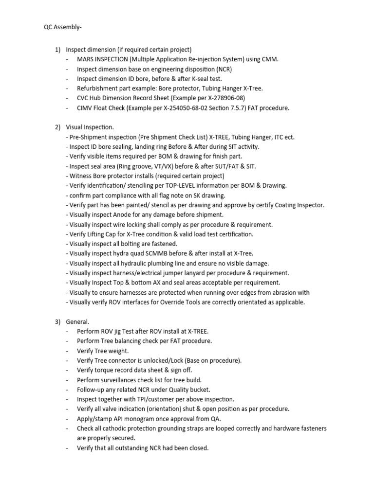 Duty for QC-Assembly | PDF | Valve | Pipe (Fluid Conveyance)