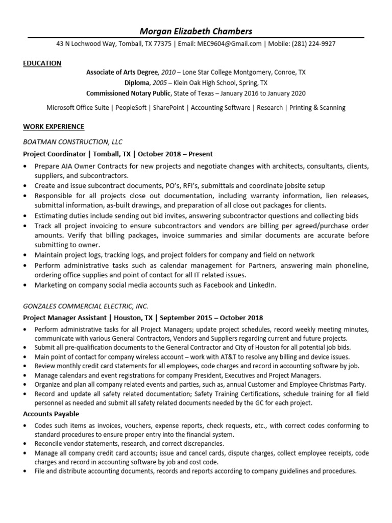 Morgan Chambers Resume | PDF | Business | Service Industries