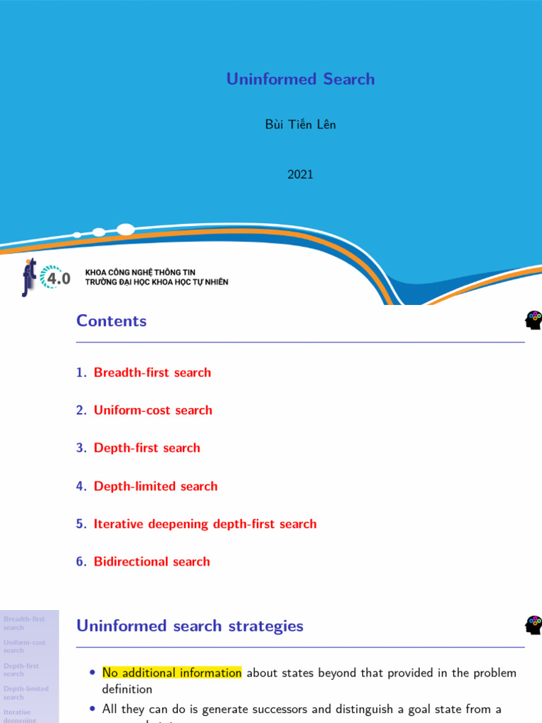 Lect03 Uninformed Search | PDF | Combinatorics | Computational Problems