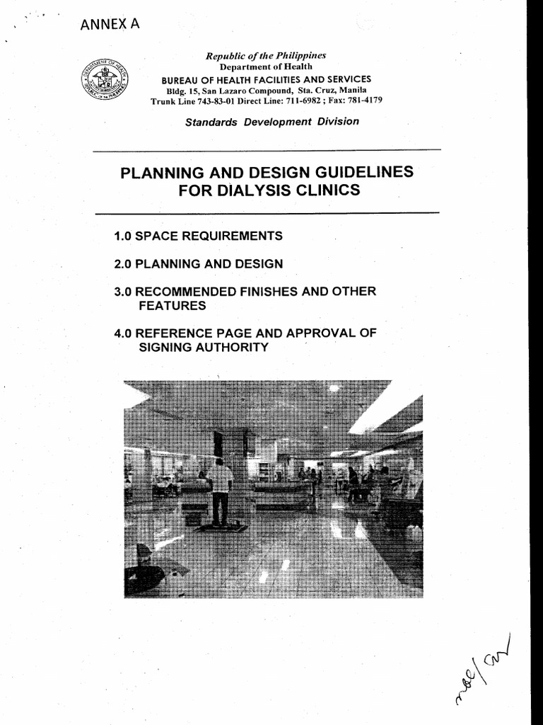 Guidelines for Dialysis Center Design | PDF