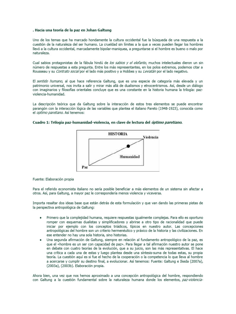 Hacia Una Teoría de La Paz en Johan Galtung | PDF