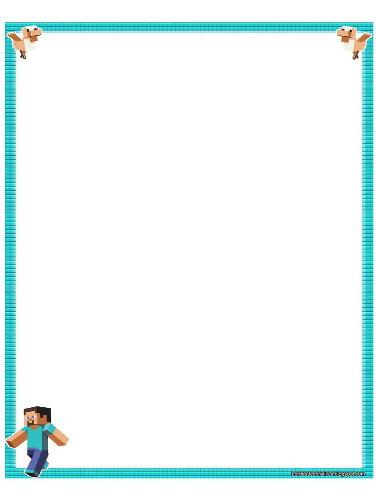 Borde Decorativo para Hojas de Minecraft 01 | PDF