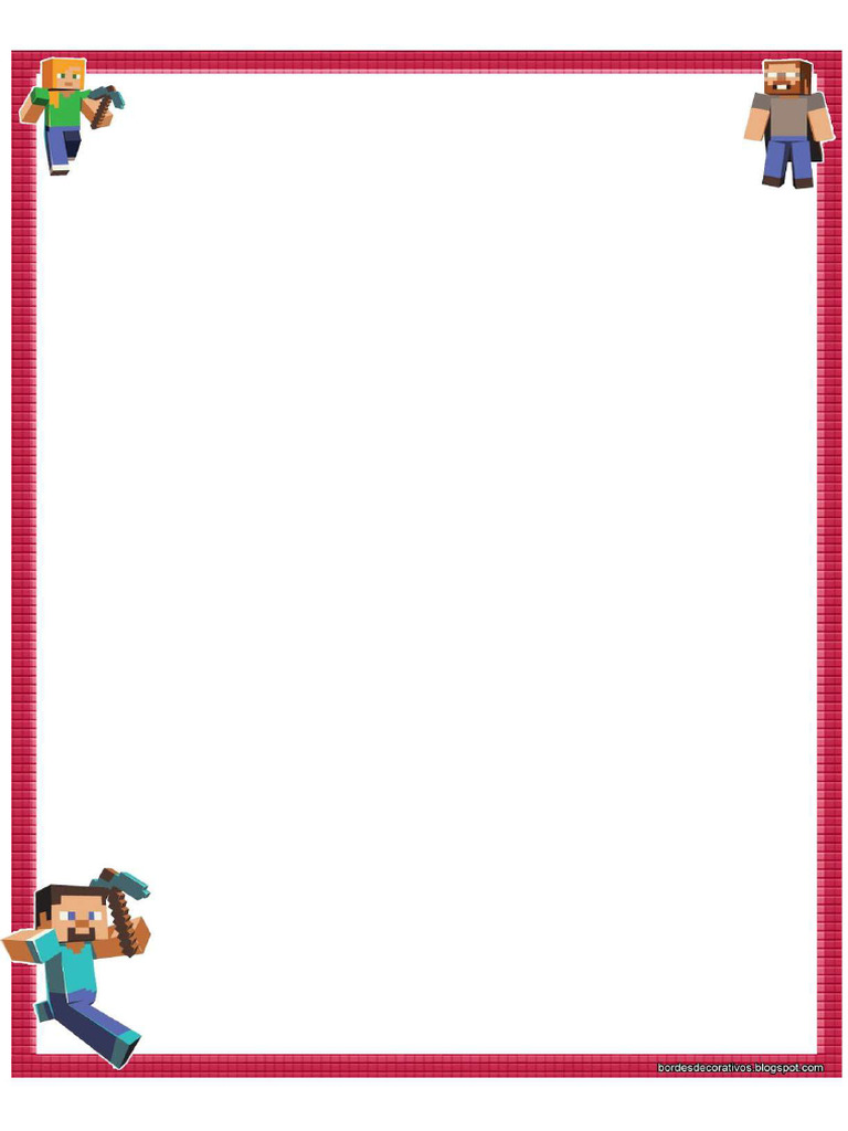 Borde Decorativo para Hojas de Minecraft 05 | PDF