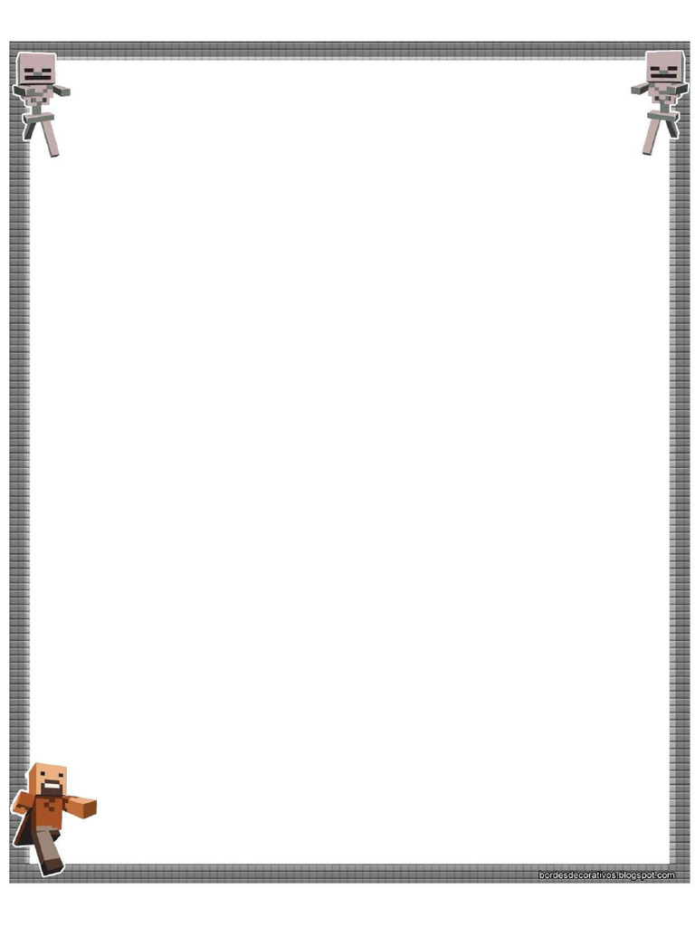 Borde Decorativo para hojas de Minecraft 04 | PDF