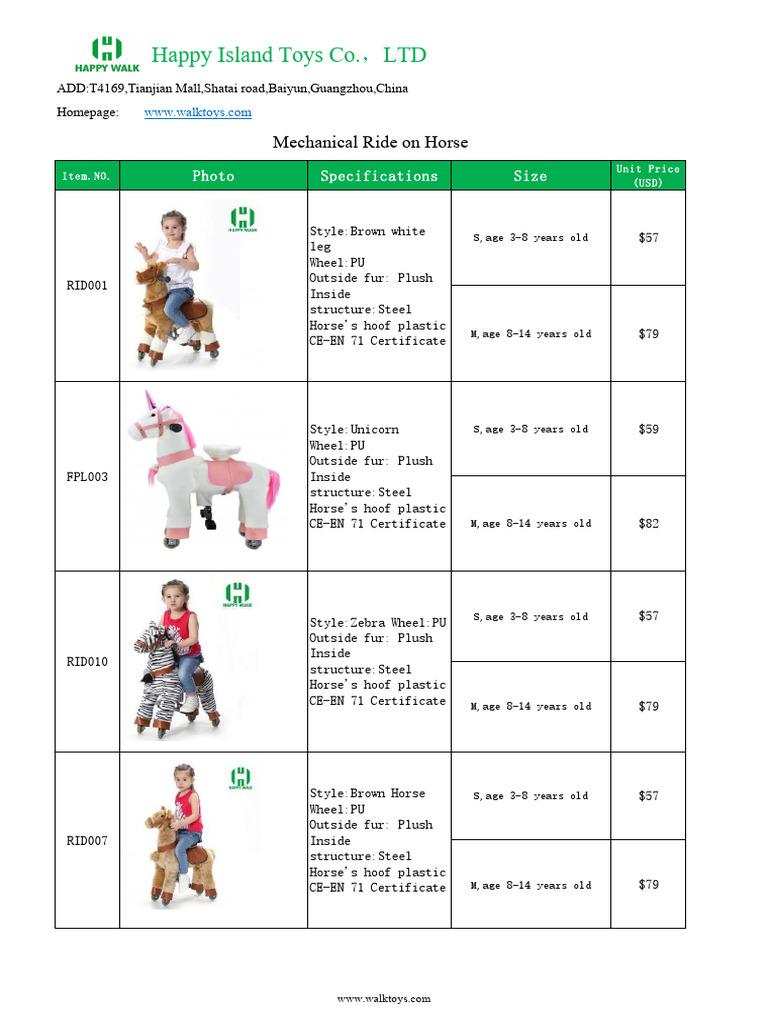 Mechanical Ride On Horse | PDF