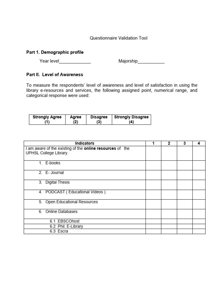 Survey Questionaire FINALE | PDF