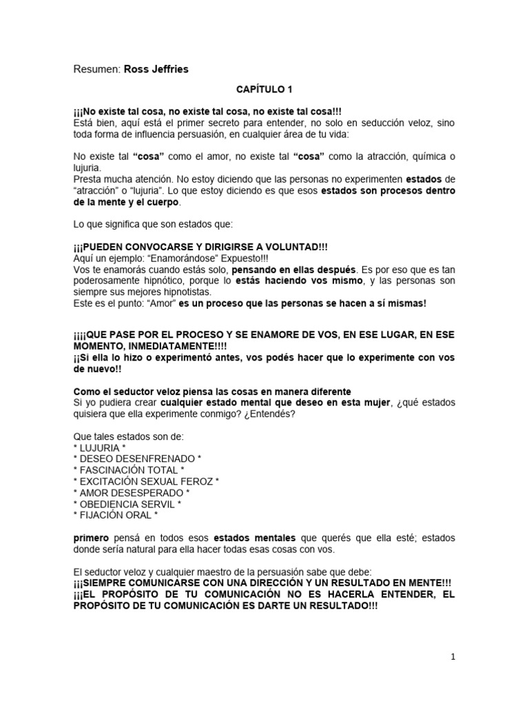 Resumen Libro de Seduccion Con Palabras | PDF | Amor | Lujuria