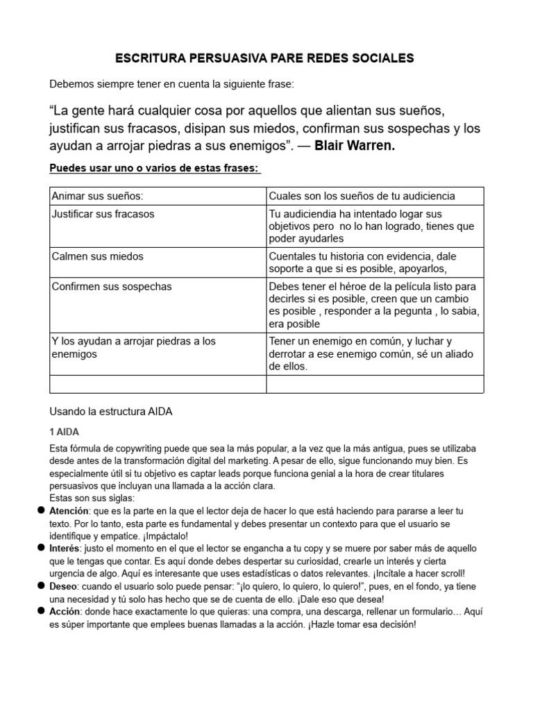Escritura Persuasiva para Redes Sociales | PDF