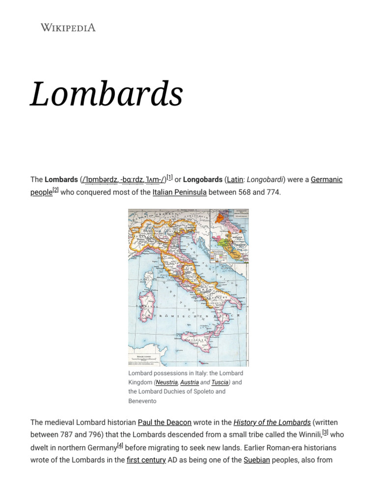 Lombards - Wikipedia | PDF