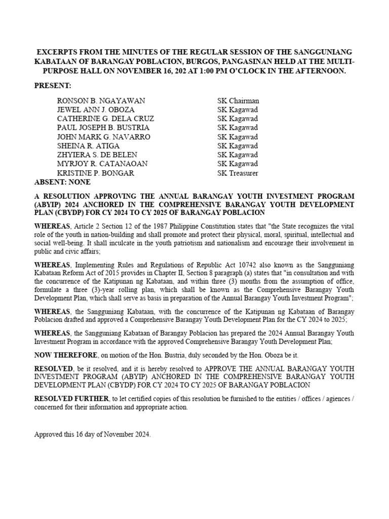 Abyip Resolution | PDF | Justice | Crime & Violence